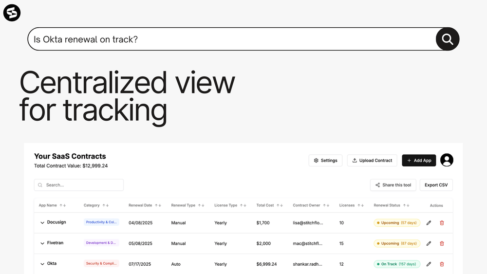 Free SaaS Renewal Tracking Tool for IT Managers